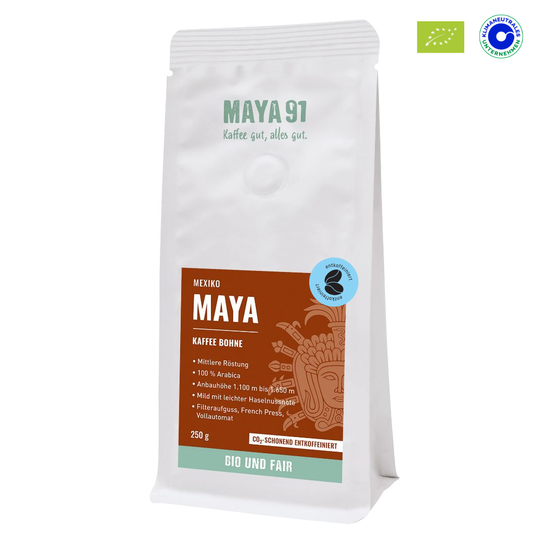 MAYA Entkoffeinierter BIO Fair Trade Kaffee (Bohne) – MAYA91